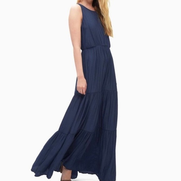 Splendid | Dresses | Splendid Rich Blue Kyehole Back Tiered Slip On ...